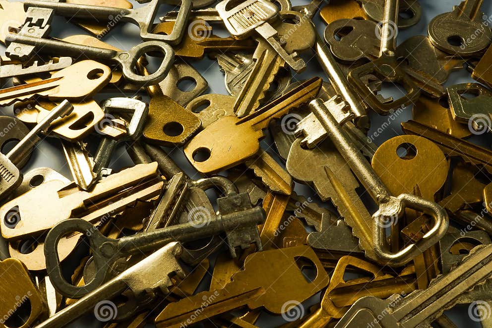 Lots of Different Metal Keys. Conceptual Background. Stock Photo ...
