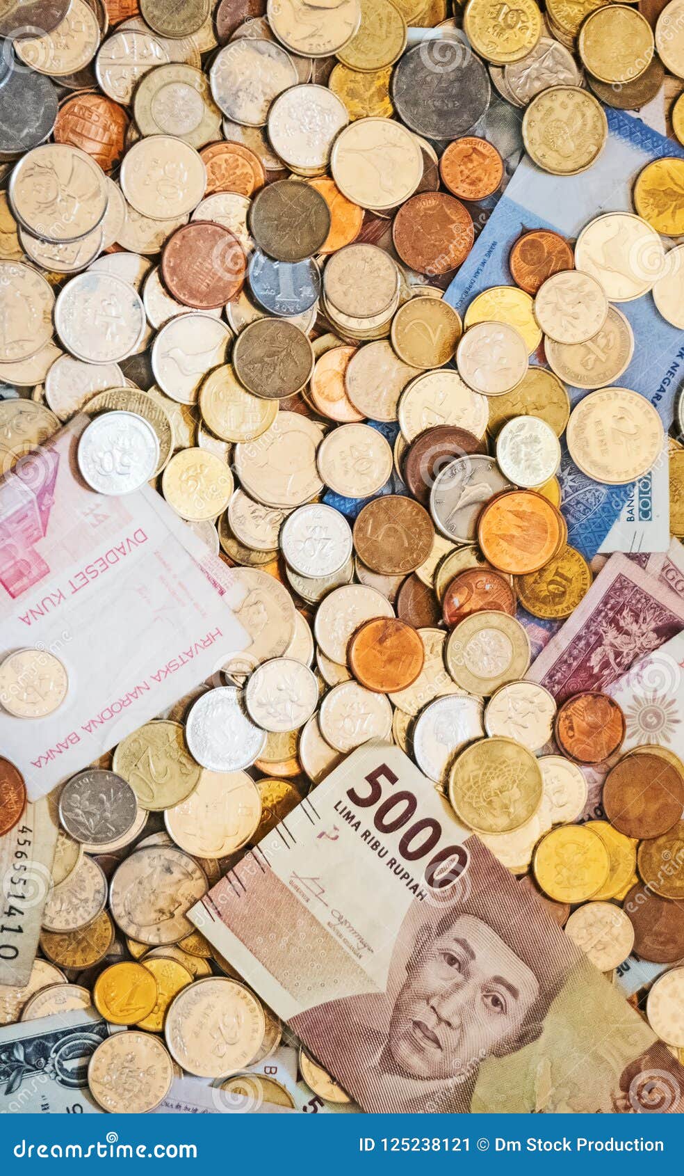 Lots of different money. stock image. Image of growth - 125238121