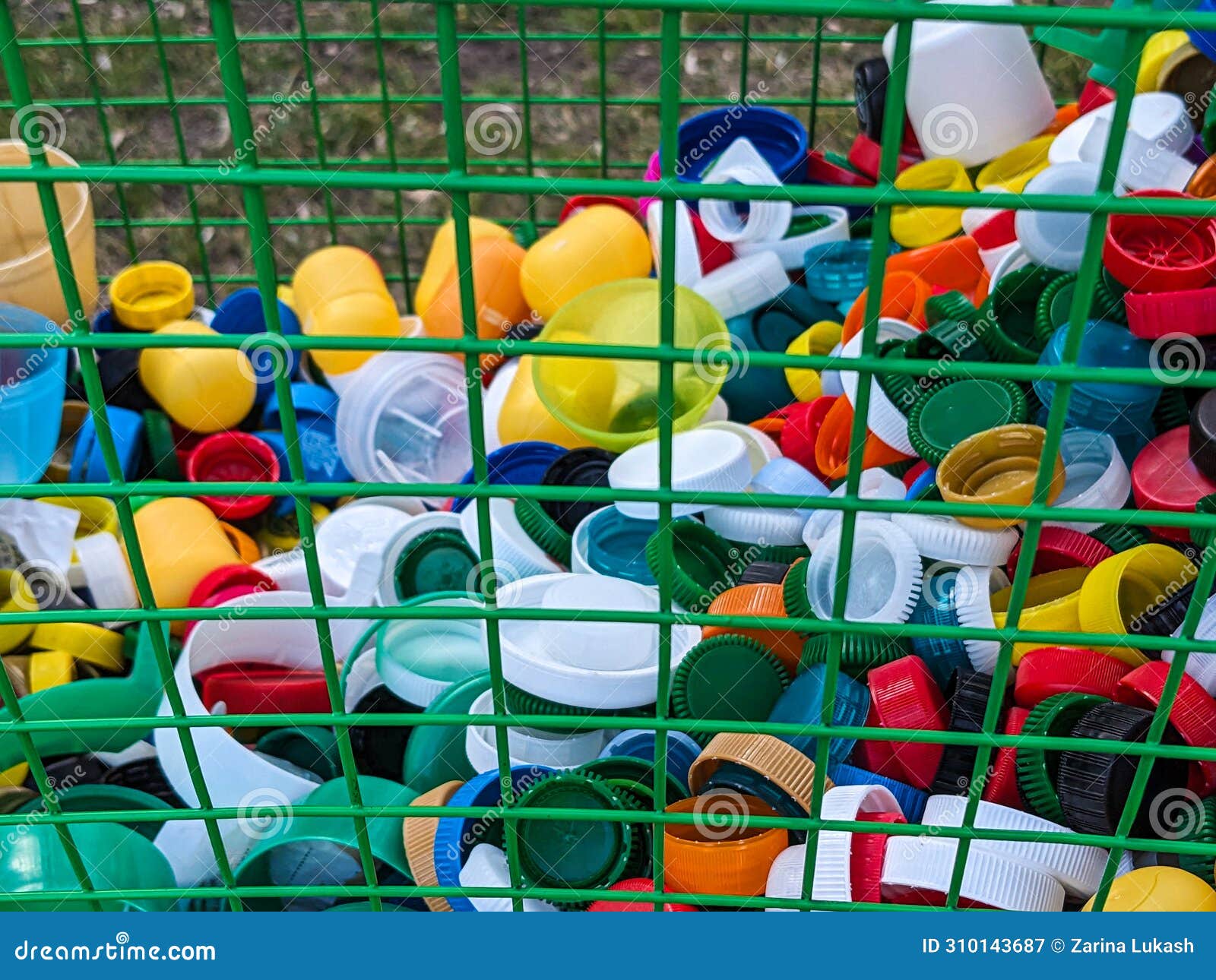 Lots of Different Plastic Bottle Caps. Garbage Sorting Stock Image ...