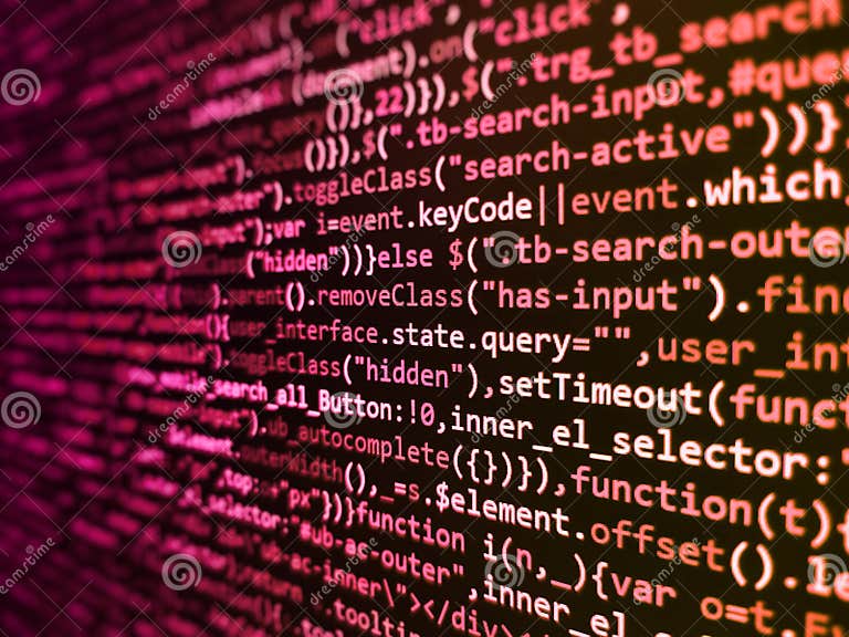 Lots of Digits on the Computer Screen. Binary Computer Code Background, Abstract. Database Bits ...