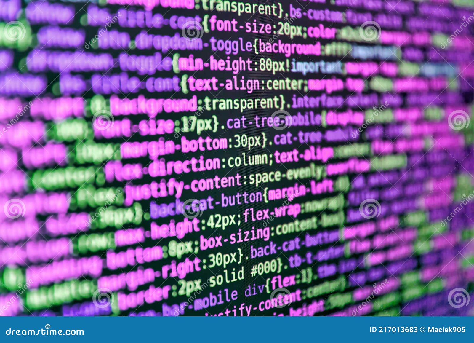 Lots of Digits on the Computer Screen. Failure in the Program, Blue Screen, Programming. Program ...