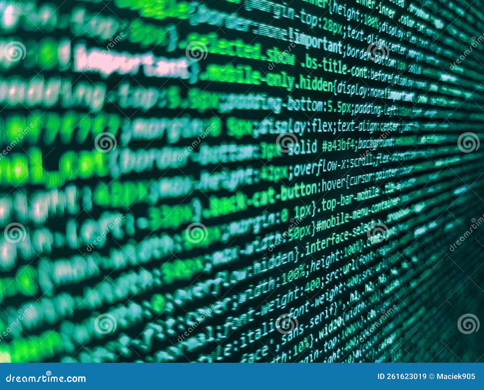 Lots Of Digits On The Computer Screen Php Language And Coding Function Developer Stock Image