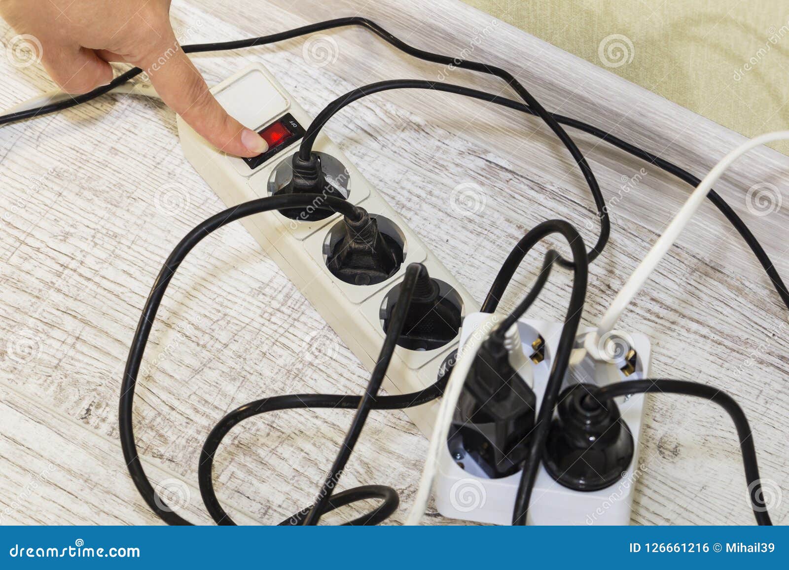 Lots of Electrical Outlets-enabled Devices. Power Saving Stock Photo ...