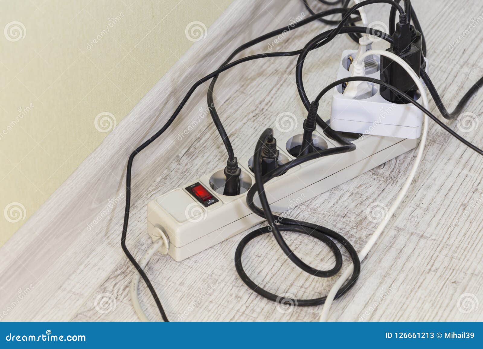 Lots of Electrical Outlets-enabled Devices. Power Saving Stock Image ...