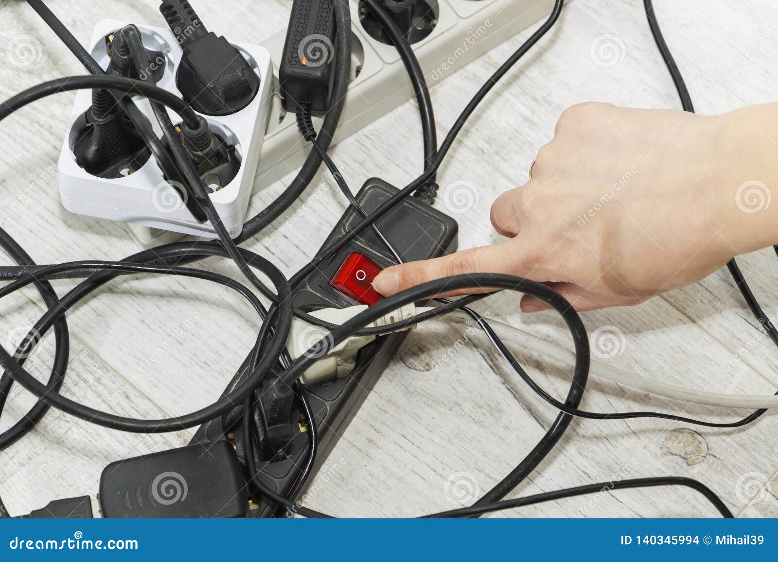 Lots of Electrical Outlets-enabled Devices. Power Saving Stock Photo ...