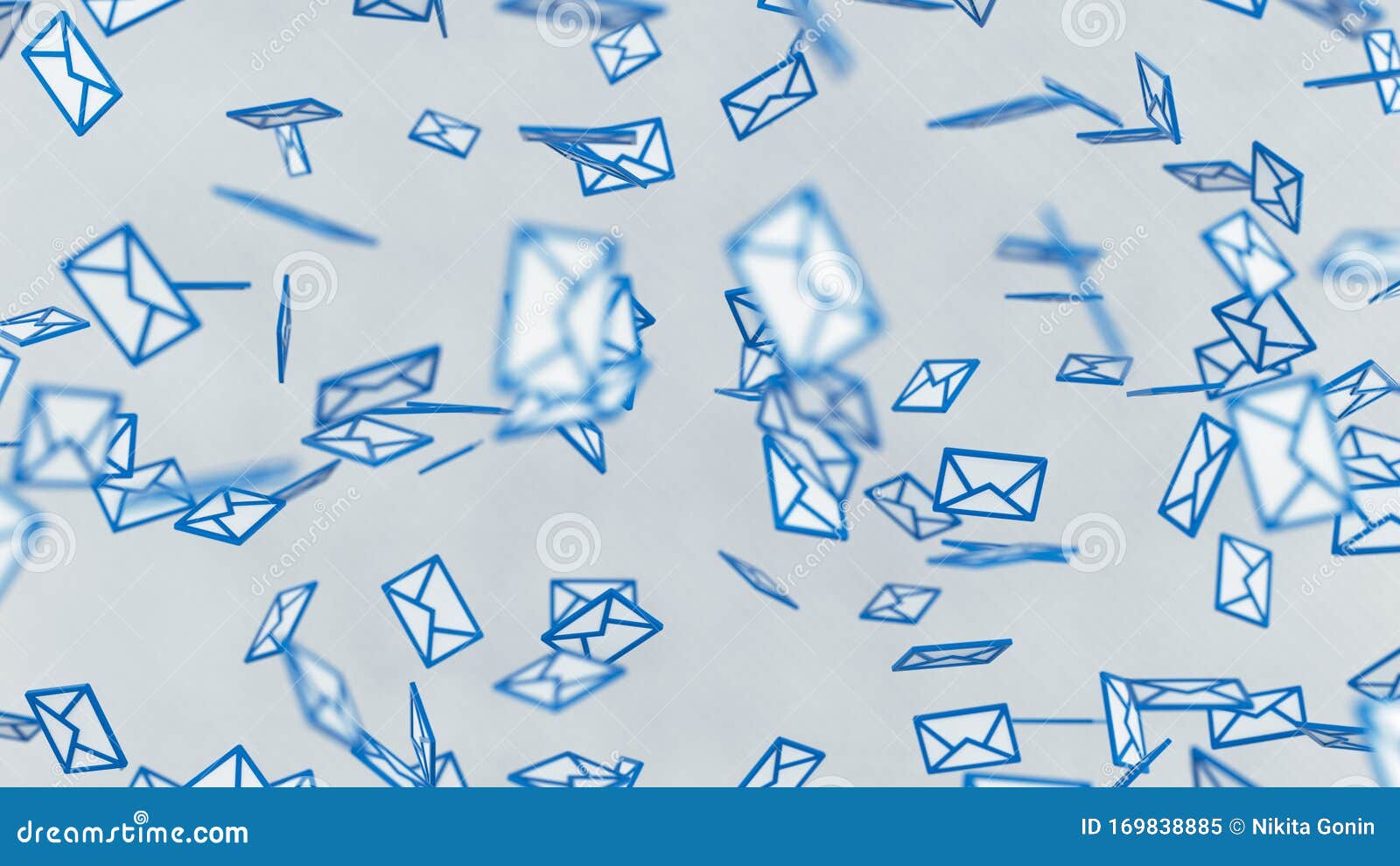 Lots of Email Signs Falling 3D Rendering Illustration Stock ...