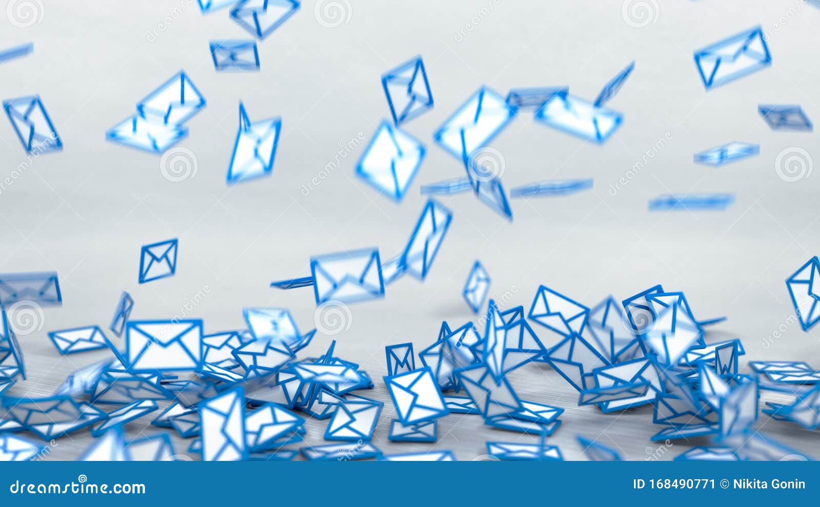 Lots of Email Signs in the Studio 3D Rendering Illustration Stock ...