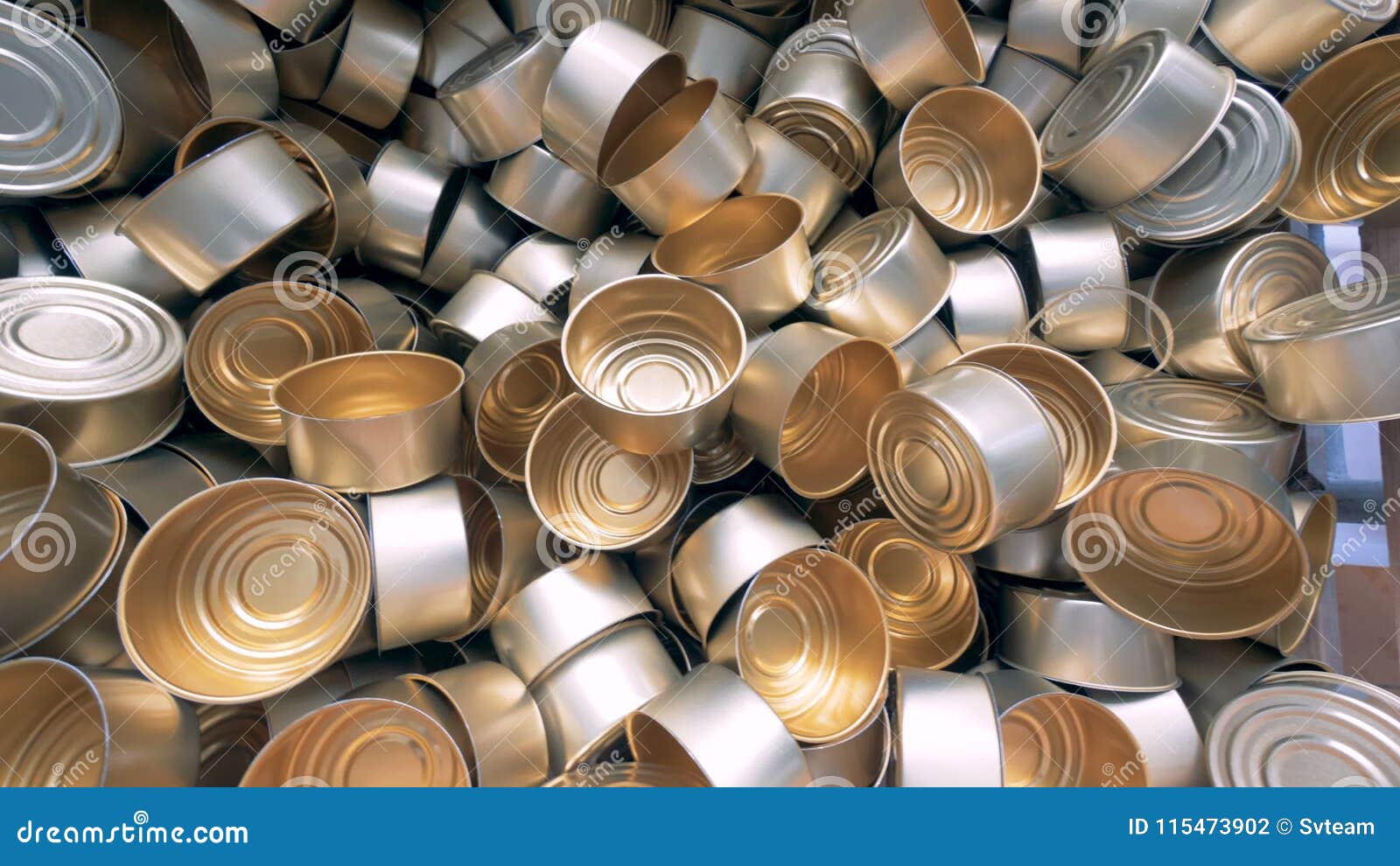 Lots of empty cans. stock footage. Video of packaging - 115473902