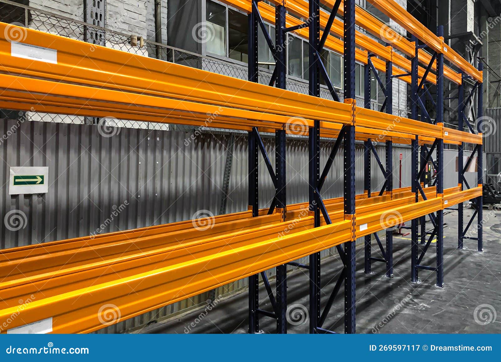 Lots of Empty Shelves in the Warehouse Stock Image - Image of ...
