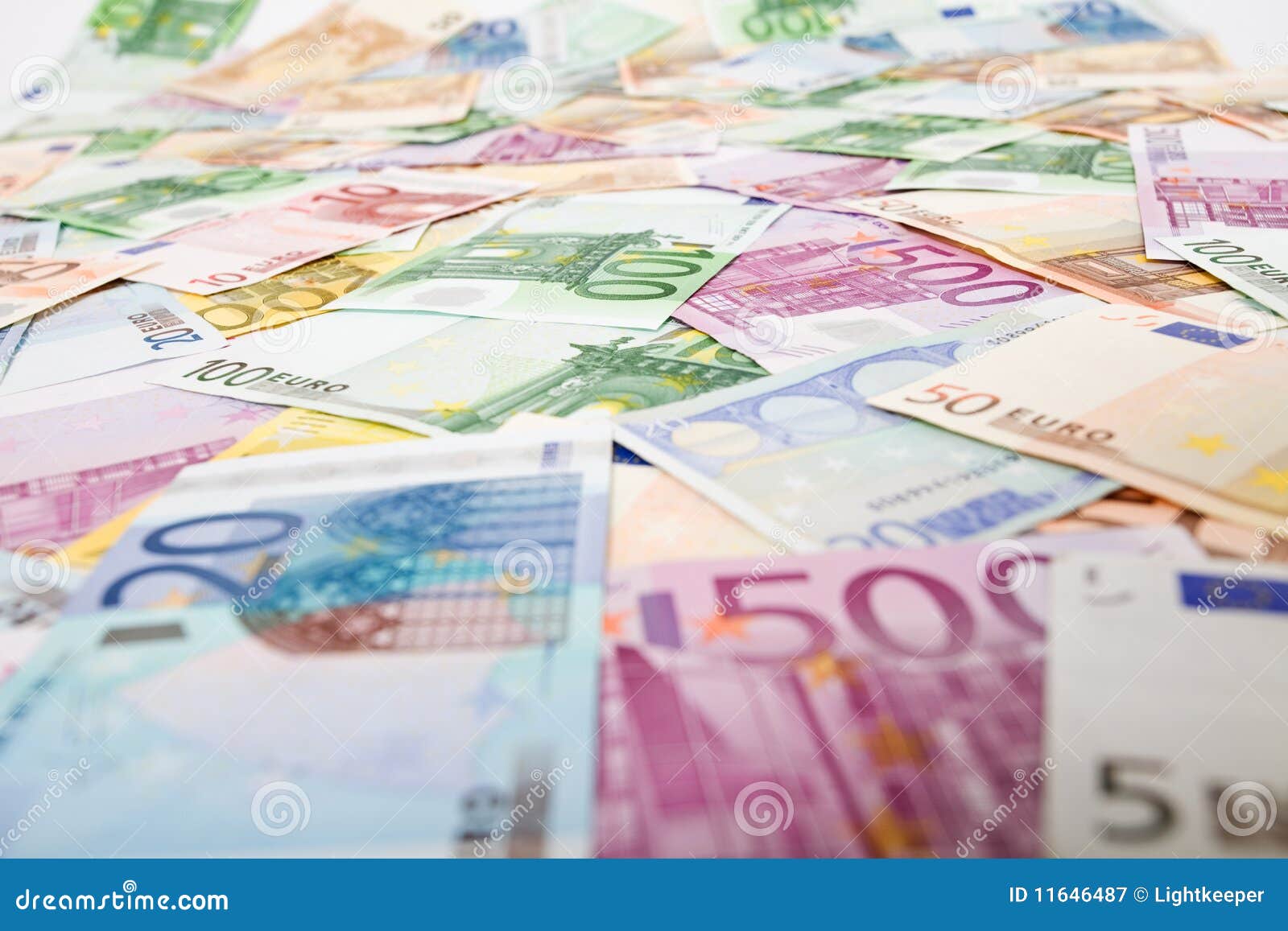Lots of Euro Banknotes Scattered on the Table Stock Image - Image of ...