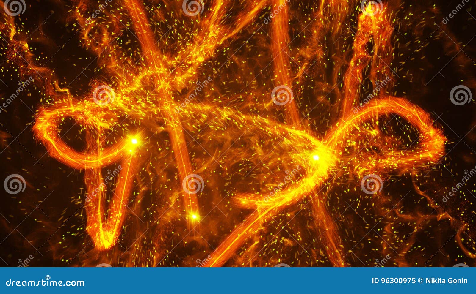 Lots of Fiery Light Trails Abstract Illustration Stock Illustration ...