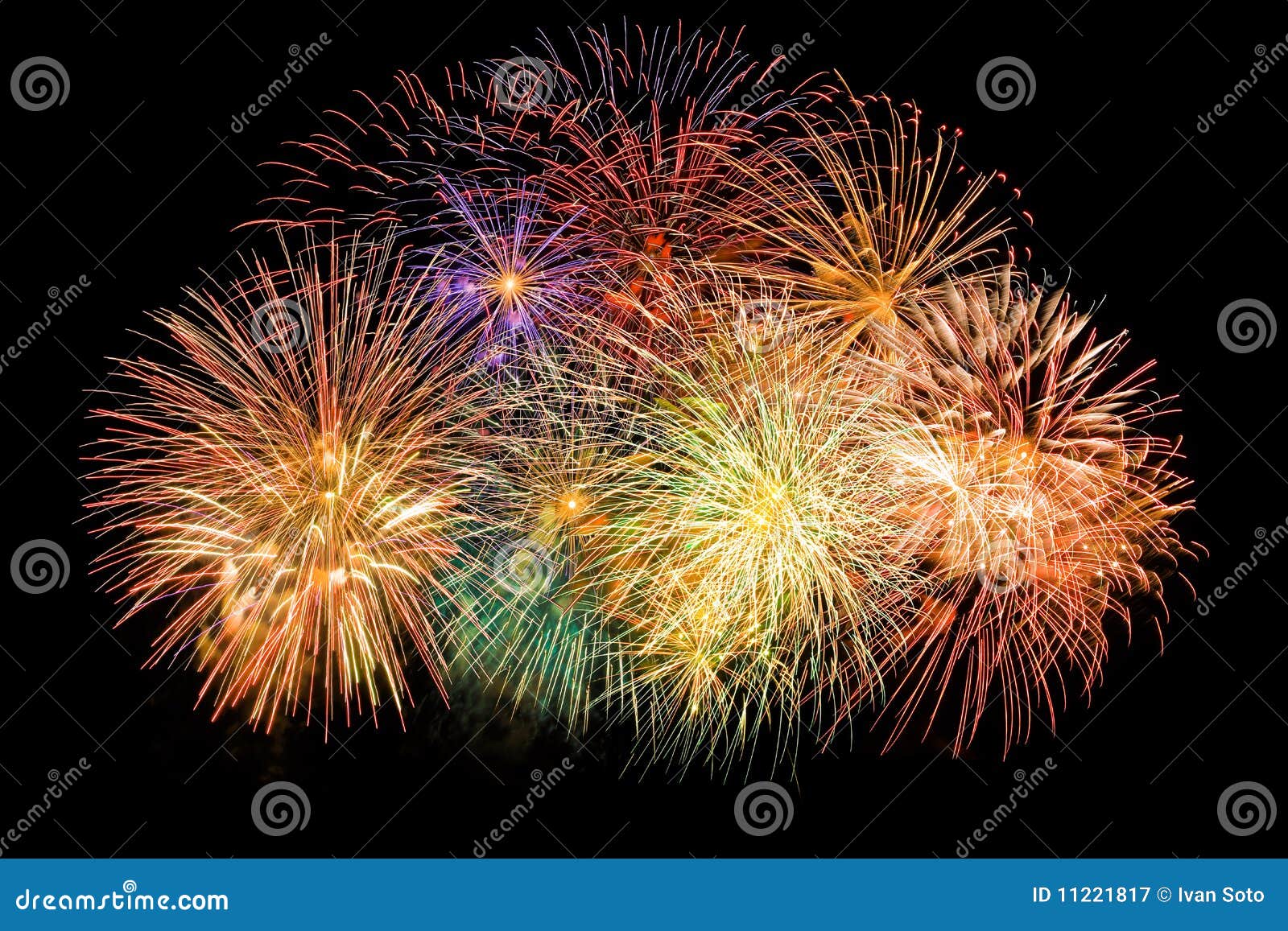 Lots of Fireworks Exploiting Simultaneously Stock Image - Image of ...