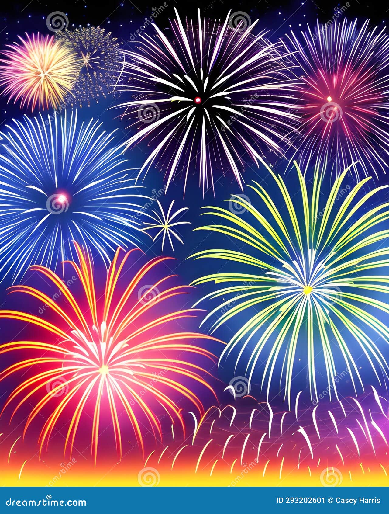 Lots of fireworks stock illustration. Illustration of flower - 293202601