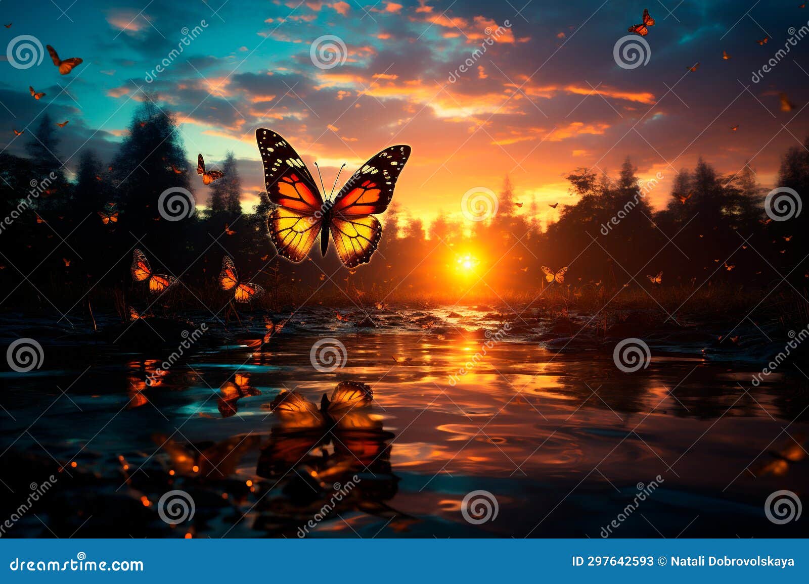 Lots of Flying Beautiful Butterflies Stock Image - Image of emerge ...
