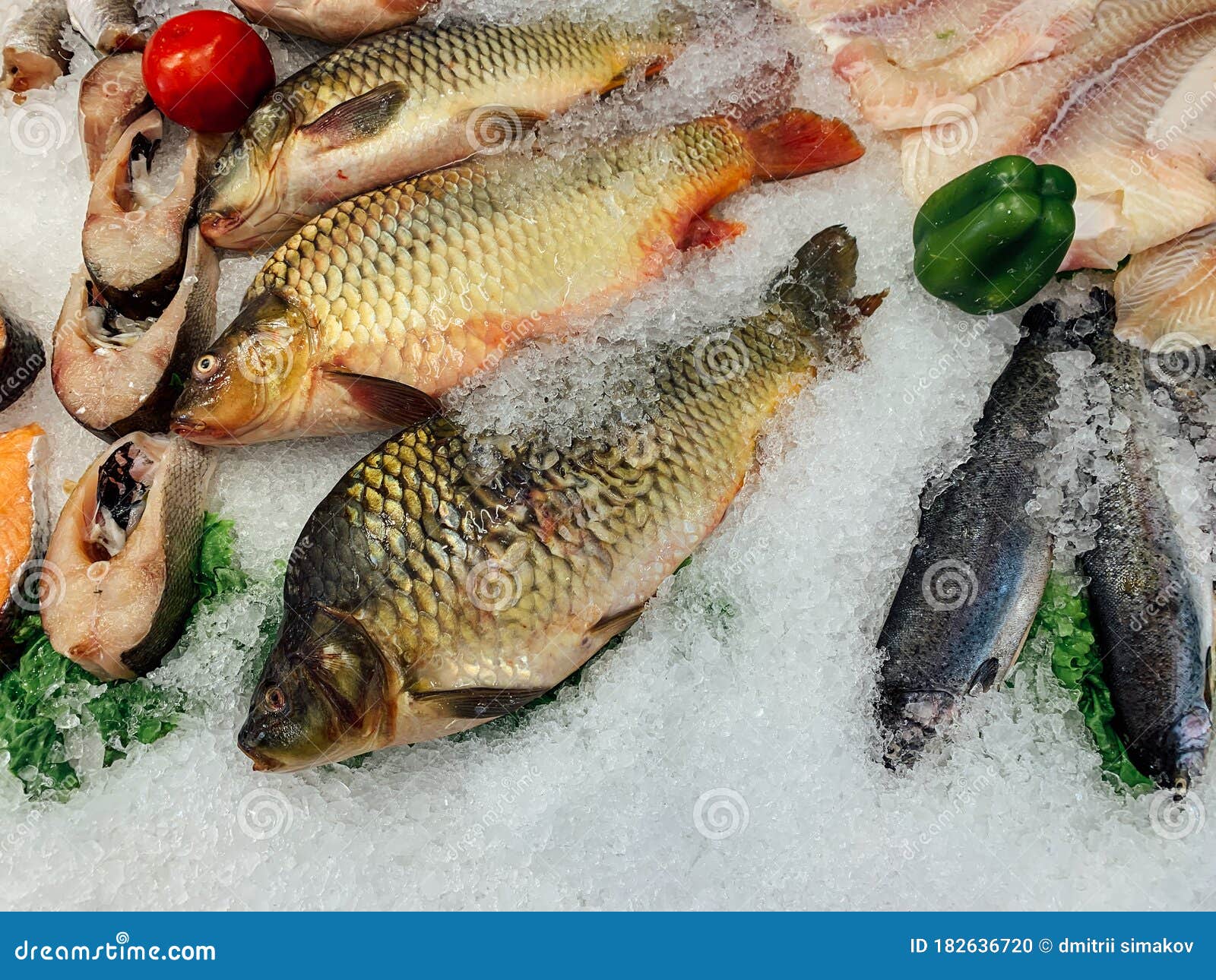 Lots of Fresh Fish for Cooking Like the Background Stock Photo - Image ...