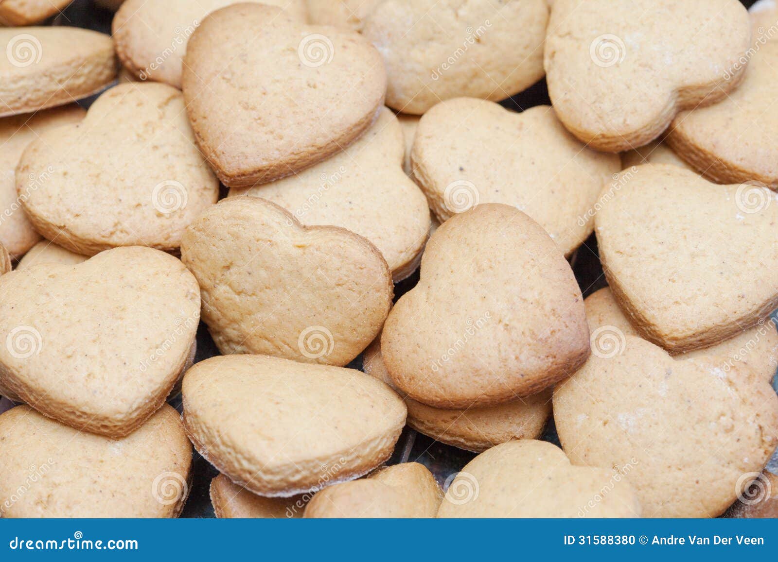 Lots of Freshly Baked Heart Shaped Biscuits Stock Photo - Image of ...