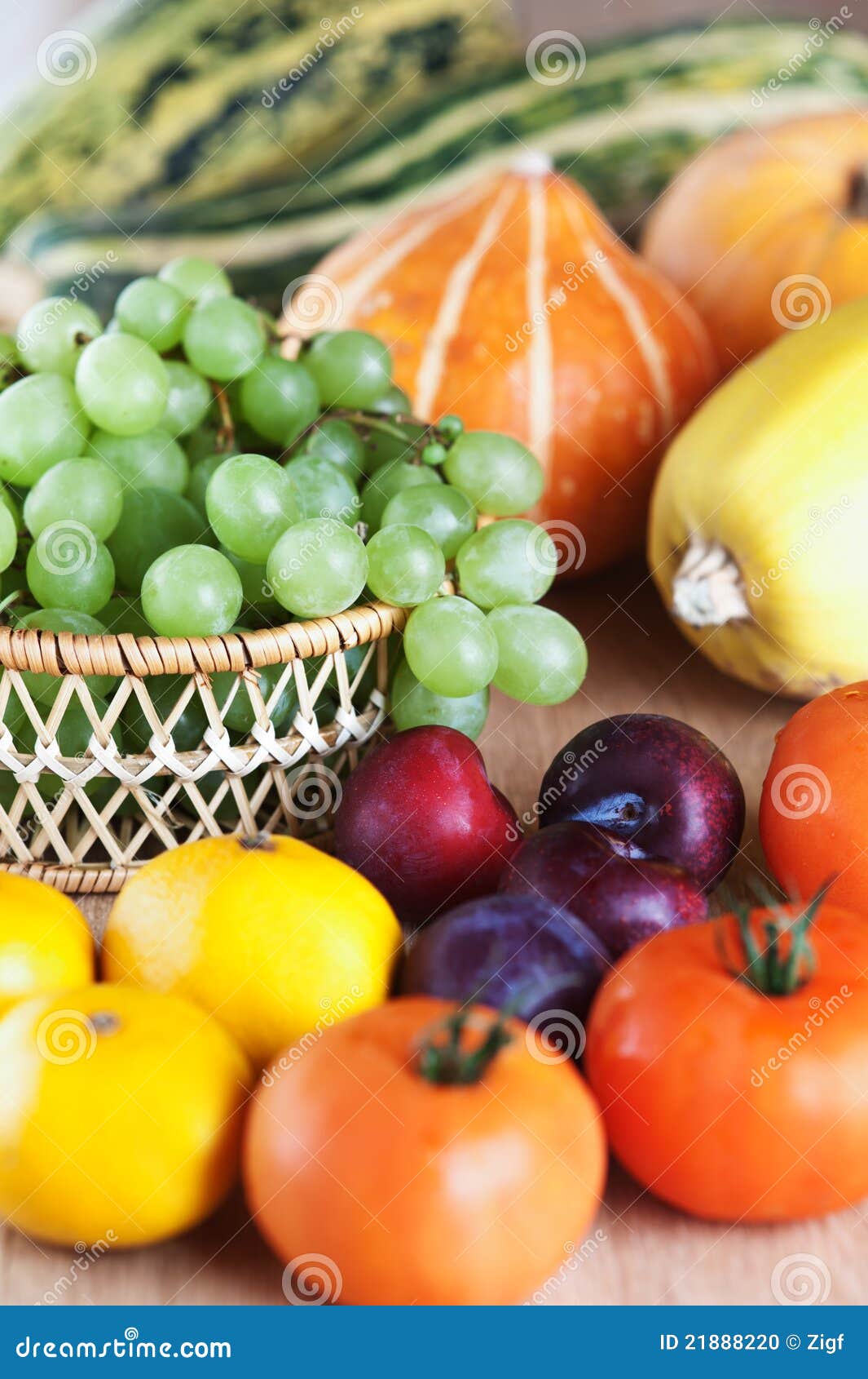Lots Fruits Vegetables Squash Bunch Stock Photo - Image of grapes ...