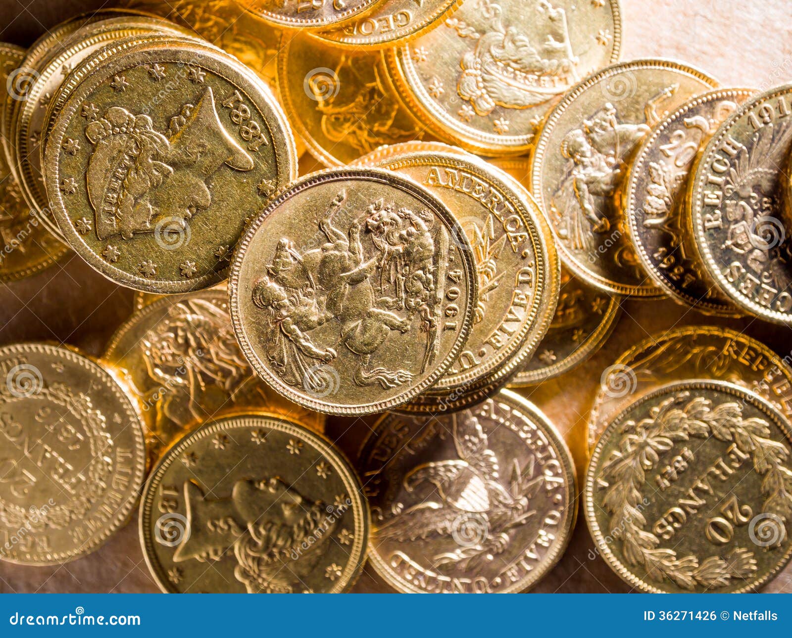 Lots of gold coins stock photo. Image of wealth, retirement - 36271426