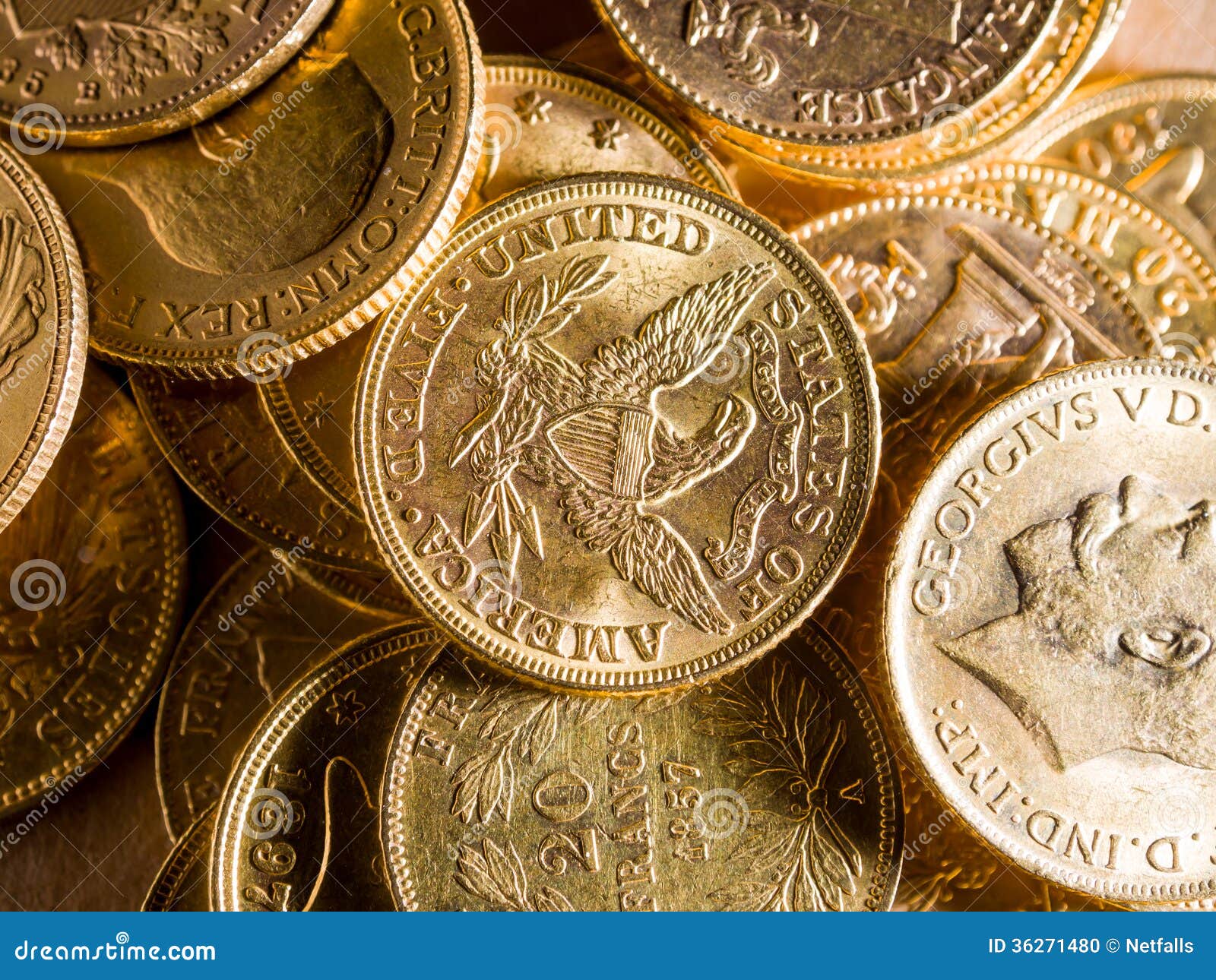 Lots of gold coins stock photo. Image of pile, gold, money - 36271480