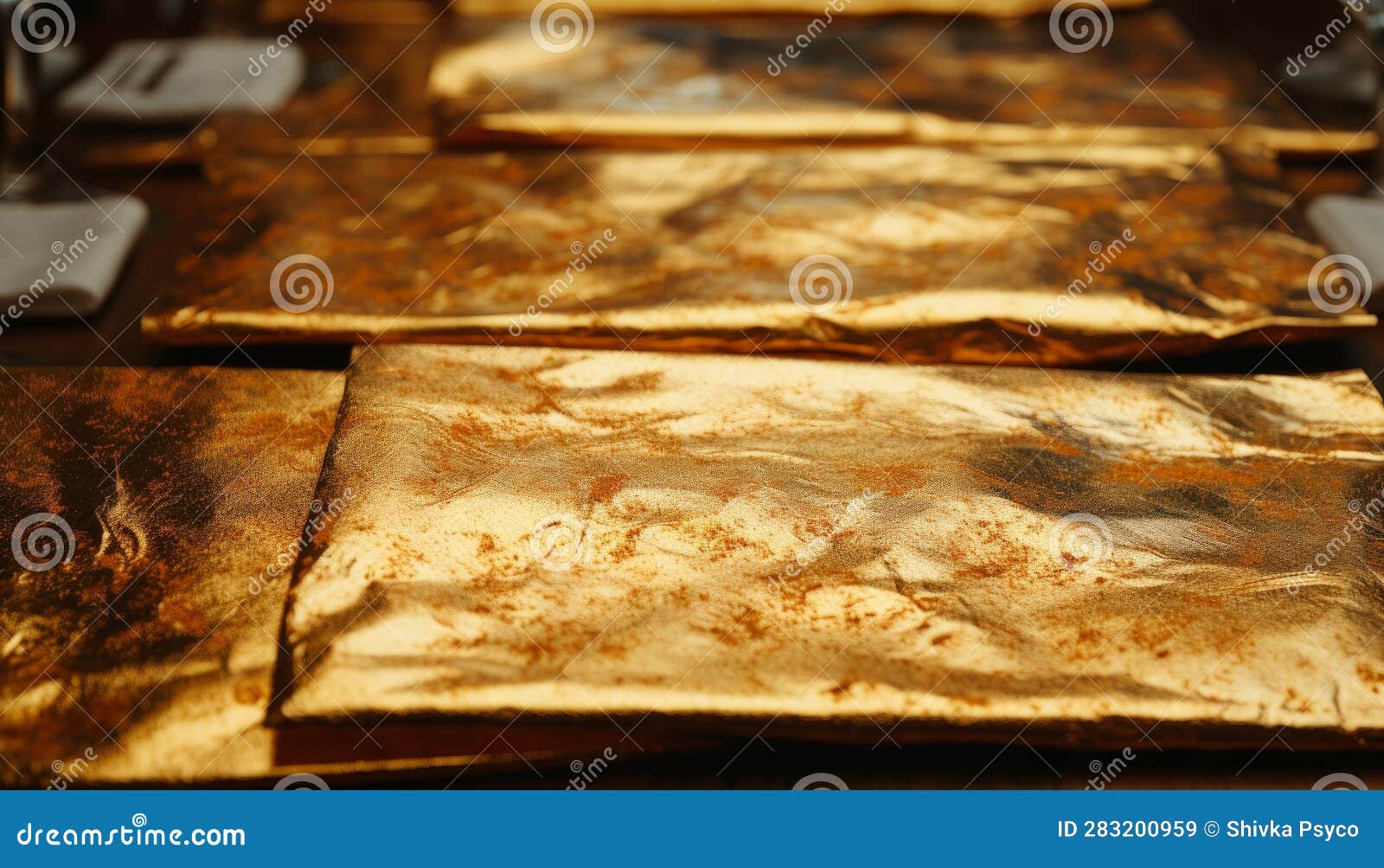 Lots of Golden Foil Wrap Paper Photo Stock Illustration - Illustration ...