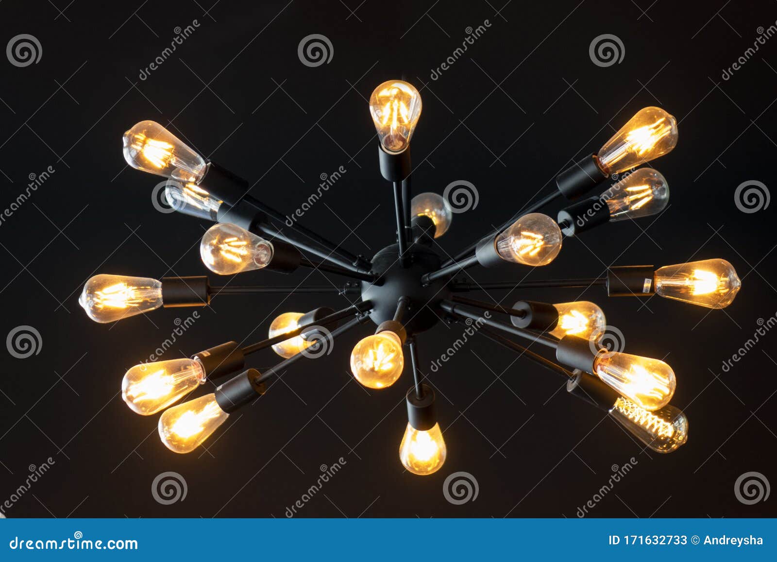 Lots of Light Bulbs on a Dark Background. Stock Image - Image of bright ...