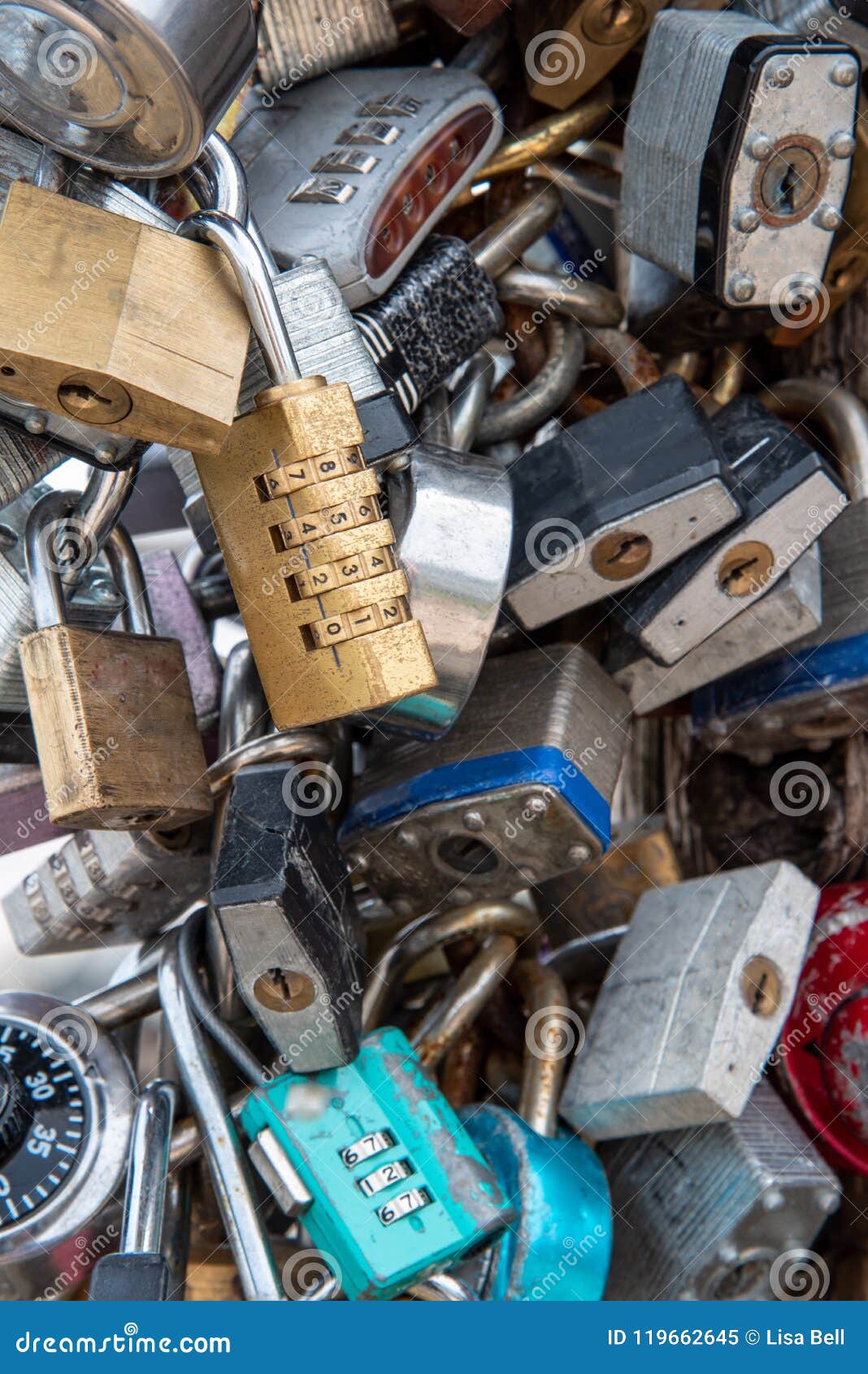 Lots of Locks Locked Together Stock Image - Image of locks, lots: 119662645