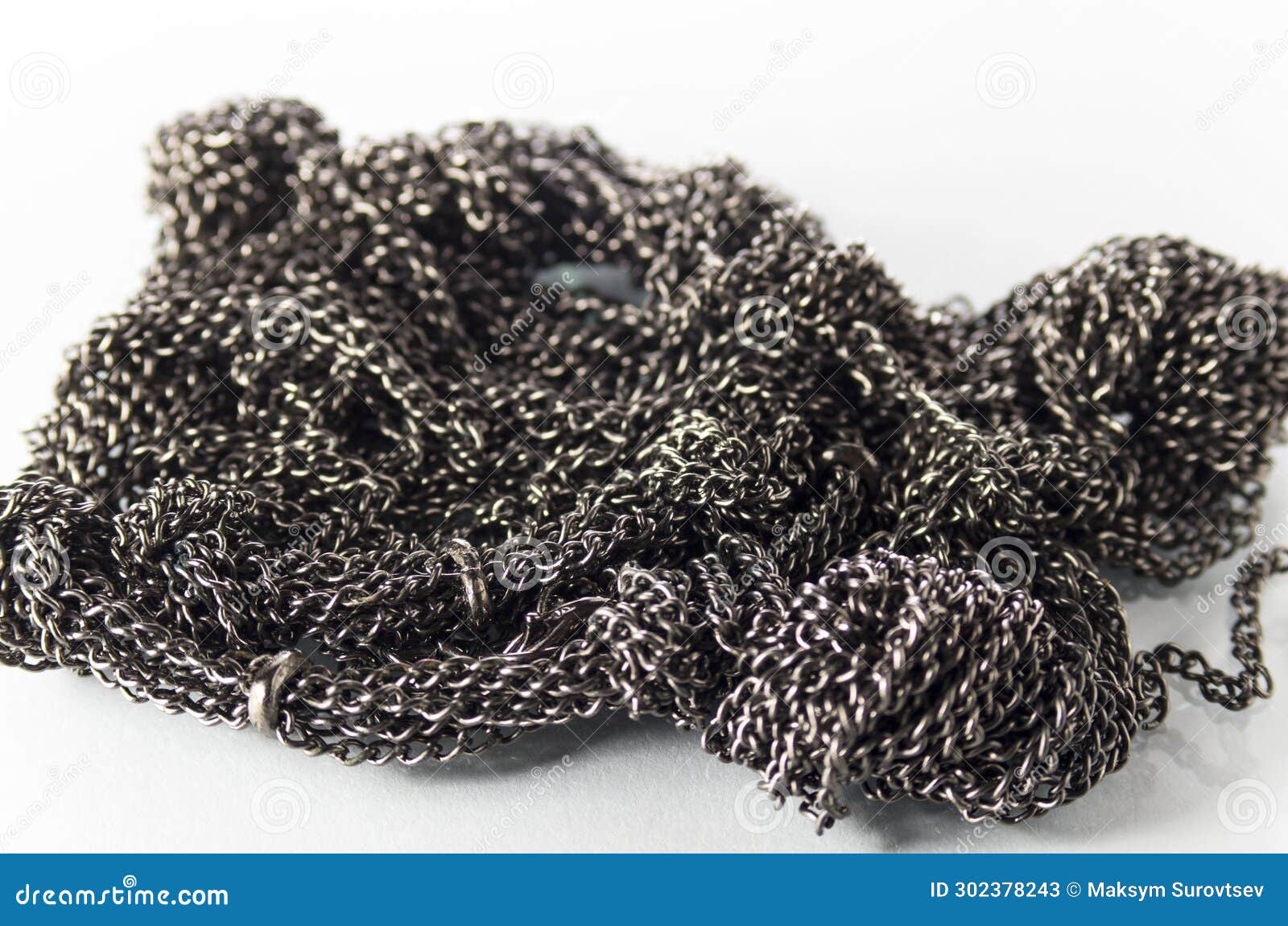 Lots of metal chains stock image. Image of silver, decorative - 302378243