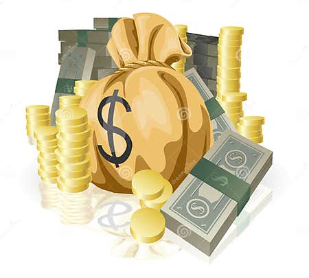 Lots of money stock vector. Illustration of money, golden - 21361176