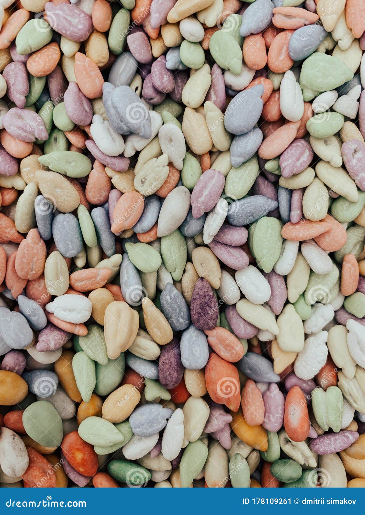 Lots of Multi-colored Sunflower Seeds for Eating Background Stock Image ...