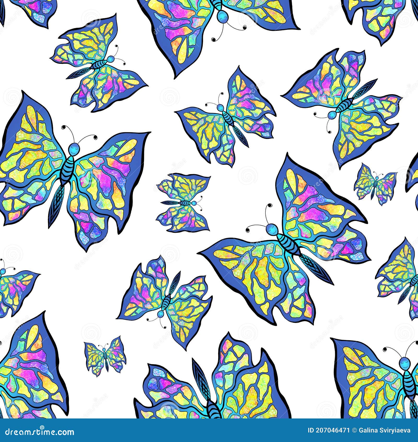 Lots of Multicolored Butterflies Seamless Pattenr Stock Illustration ...