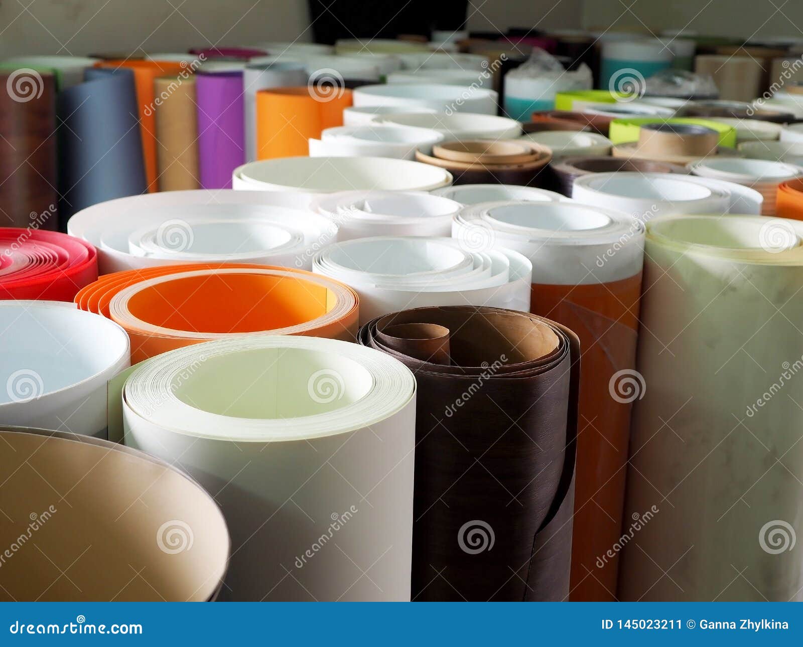 Lots of Multicolored Paper Rolls Stock Image - Image of element ...