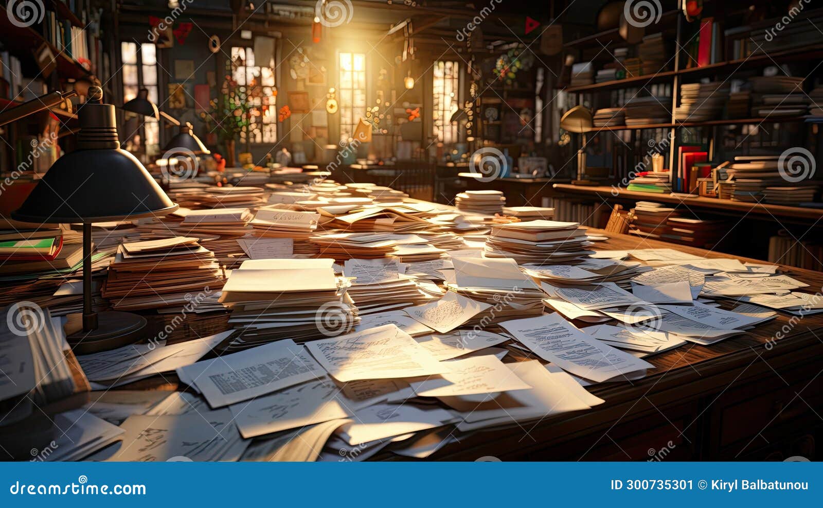Lots of Papers, Stacks of Piles of Files in the Office with Documents ...