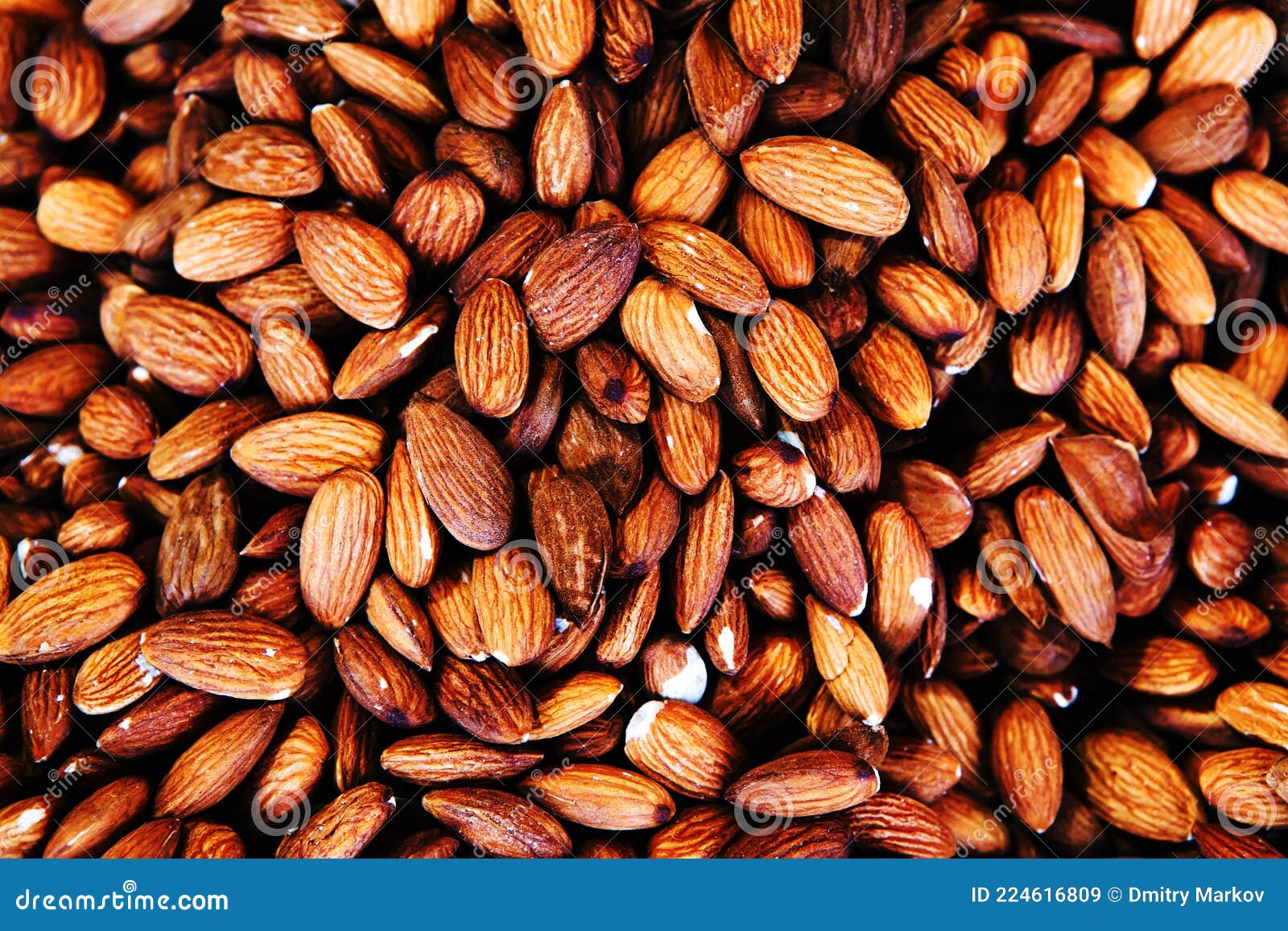 Lots of Peeled Almonds. Flat Lay Frame Stock Image - Image of texture ...