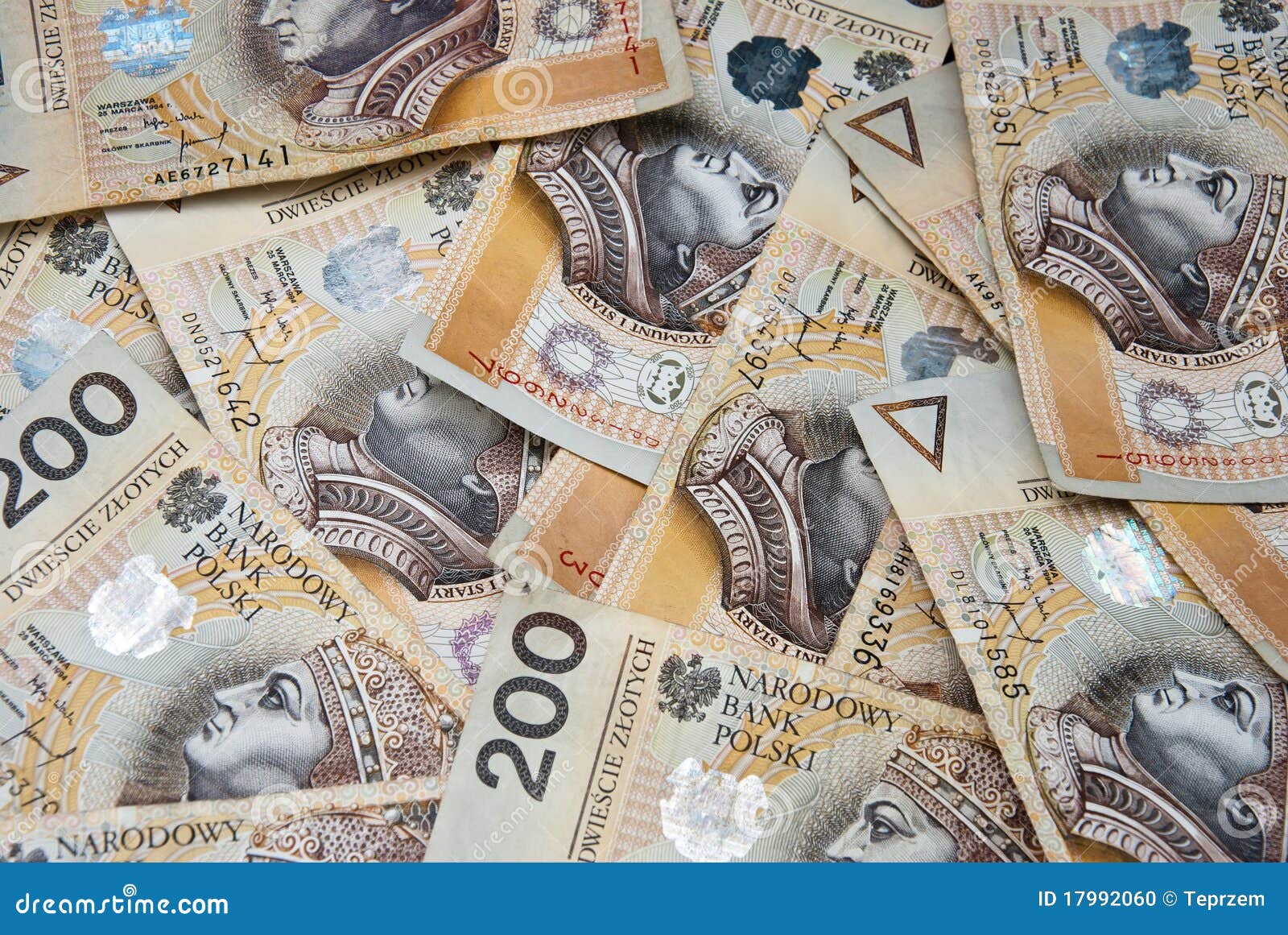 Lots of Polish Yellow Banknotes Stock Photo - Image of bank, monetary ...