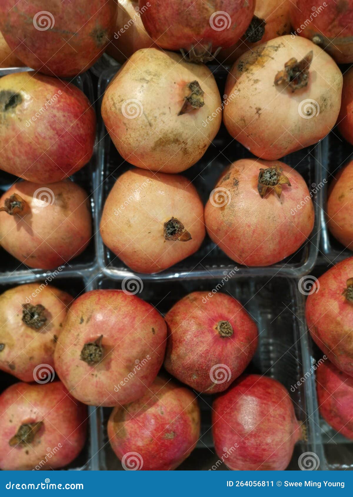 Lots of the Pomegranate the Deciduous Shrub Fruits. Stock Image - Image ...