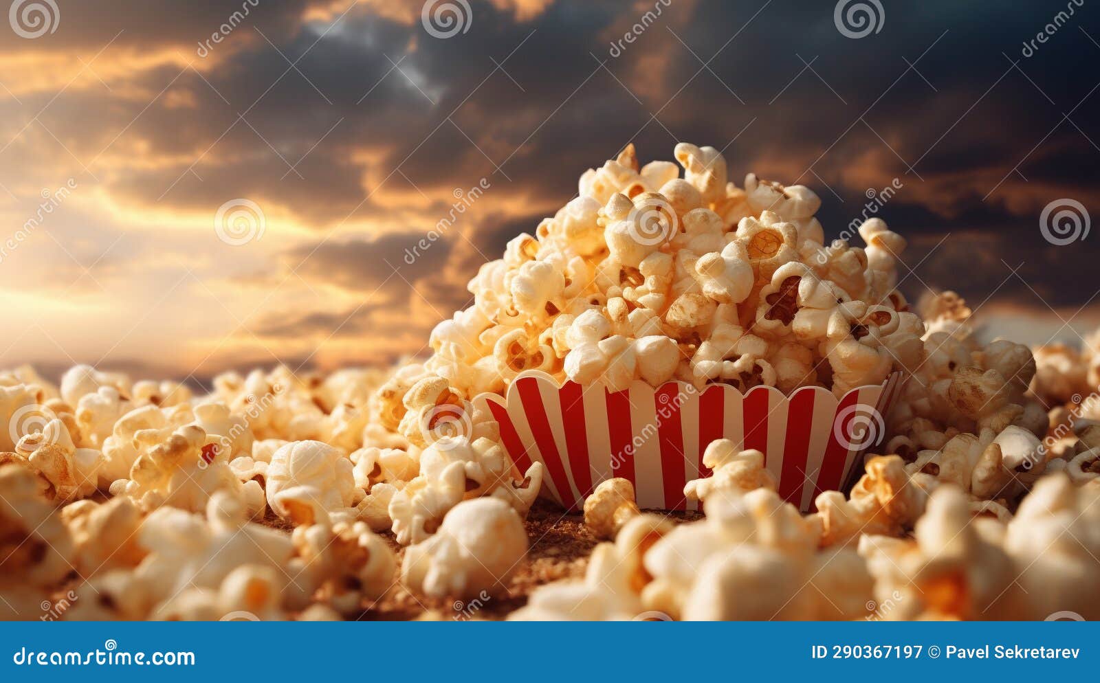 Lots of Popcorn. Beautiful, Edible Snacks. Stock Image - Image of movie ...