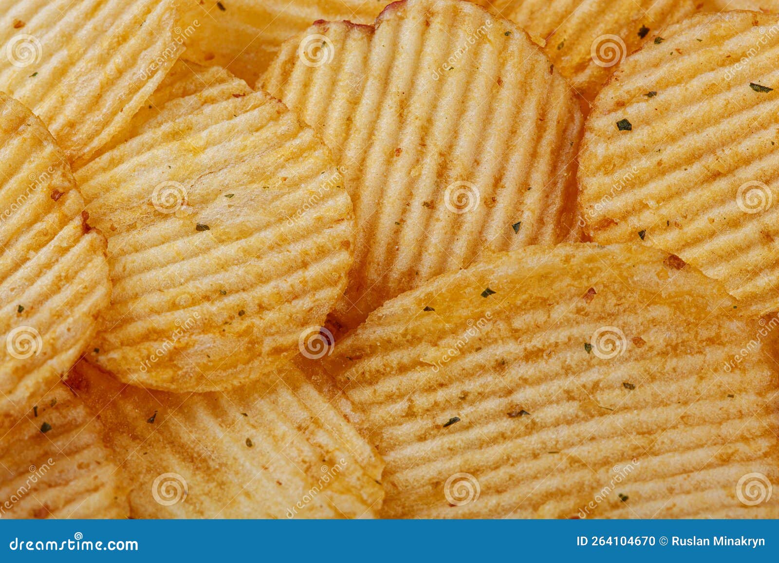 Lots of Potato Chips, Texture Stock Photo - Image of close, food: 264104670