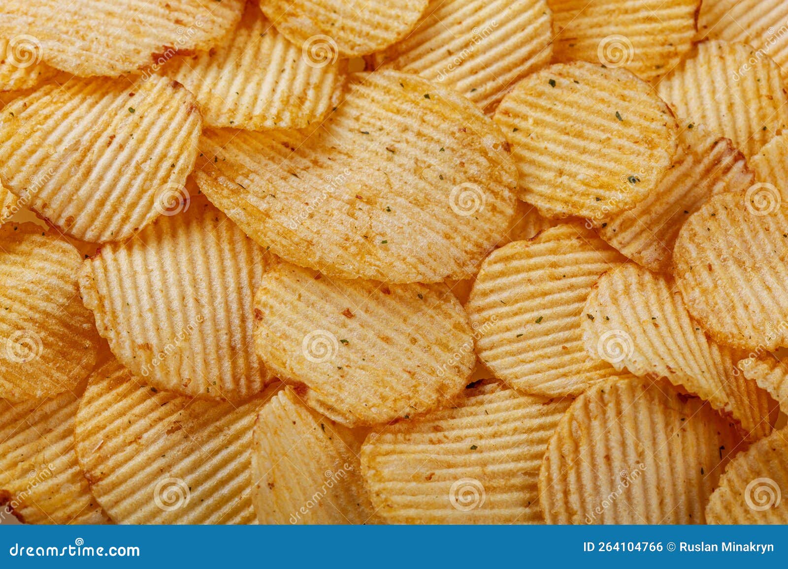 Lots of Potato Chips, Texture Stock Photo - Image of heap, close: 264104766