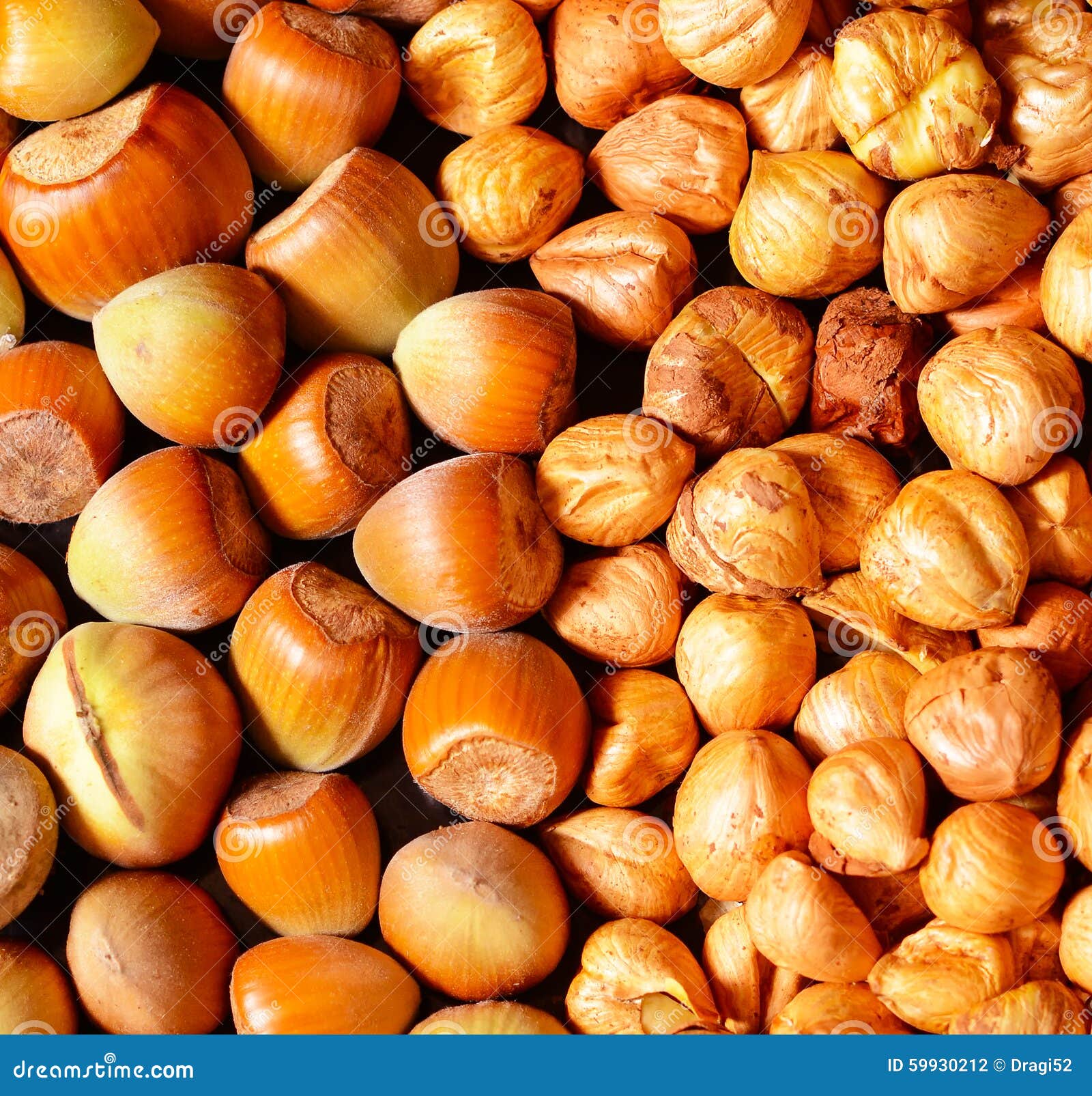 Lots of Raw, Pealed and Unpealed Hazelnuts on a Table Stock Photo ...