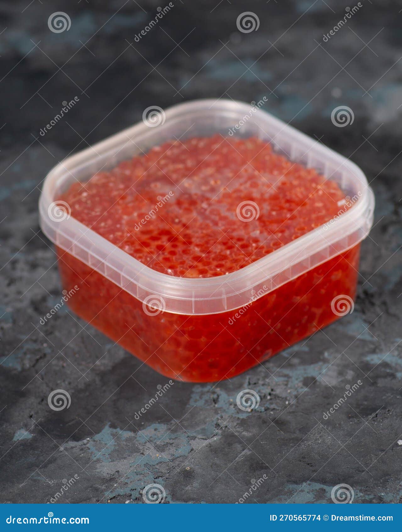 Red caviar in a container stock photo. Image of eating - 270565774