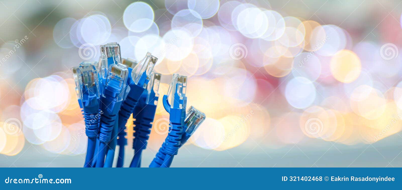 Lots of RJ45 UTP Cat6 LAN Internet Network Cable Fiber Optic and ...