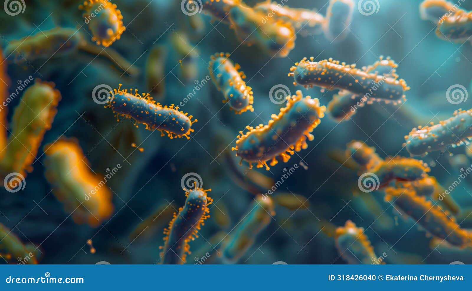 Lots of Rod-shaped Bacteria Under the Microscope. the Concept of ...