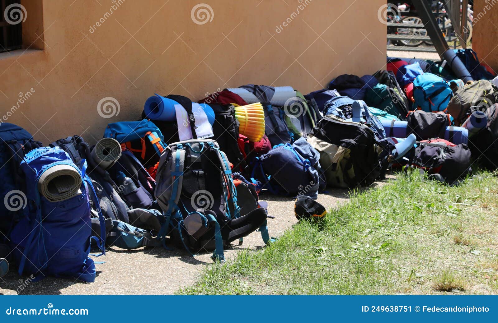 Lots of Rucksacks and Bags during the Scout Summer Camp Stock Image ...