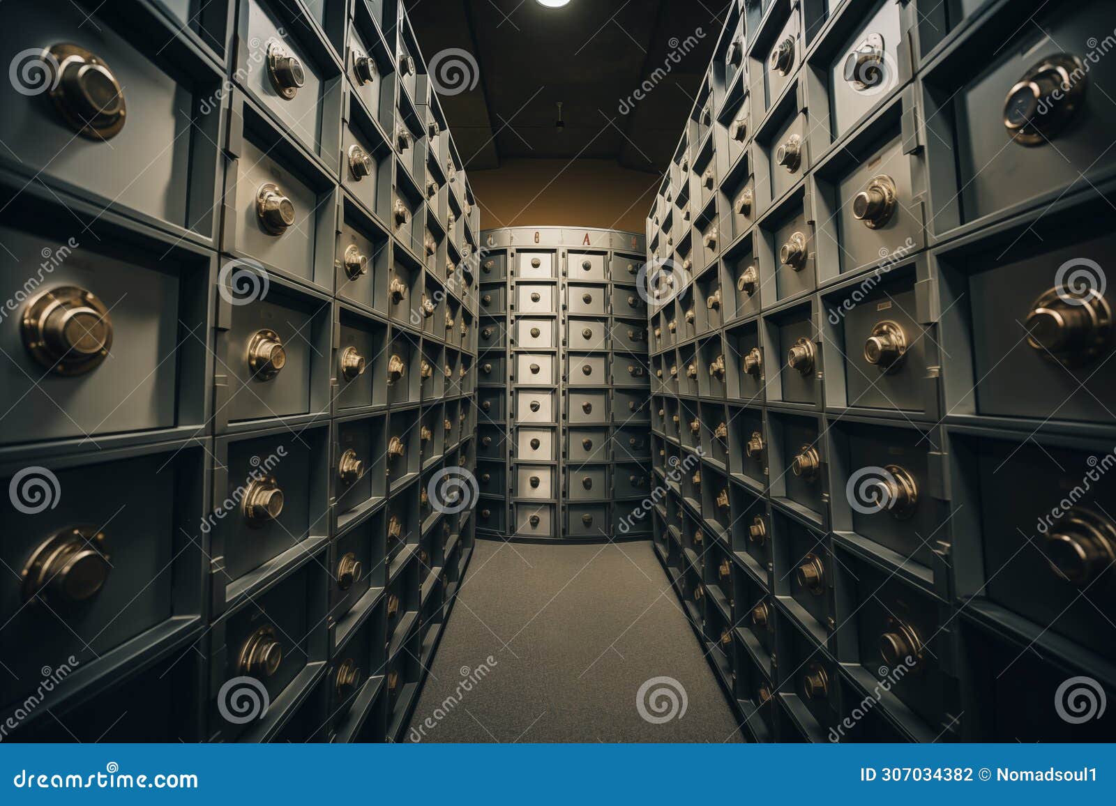 Lots of Safe Deposit Boxes Inside the Vault. Generative AI Stock Photo ...
