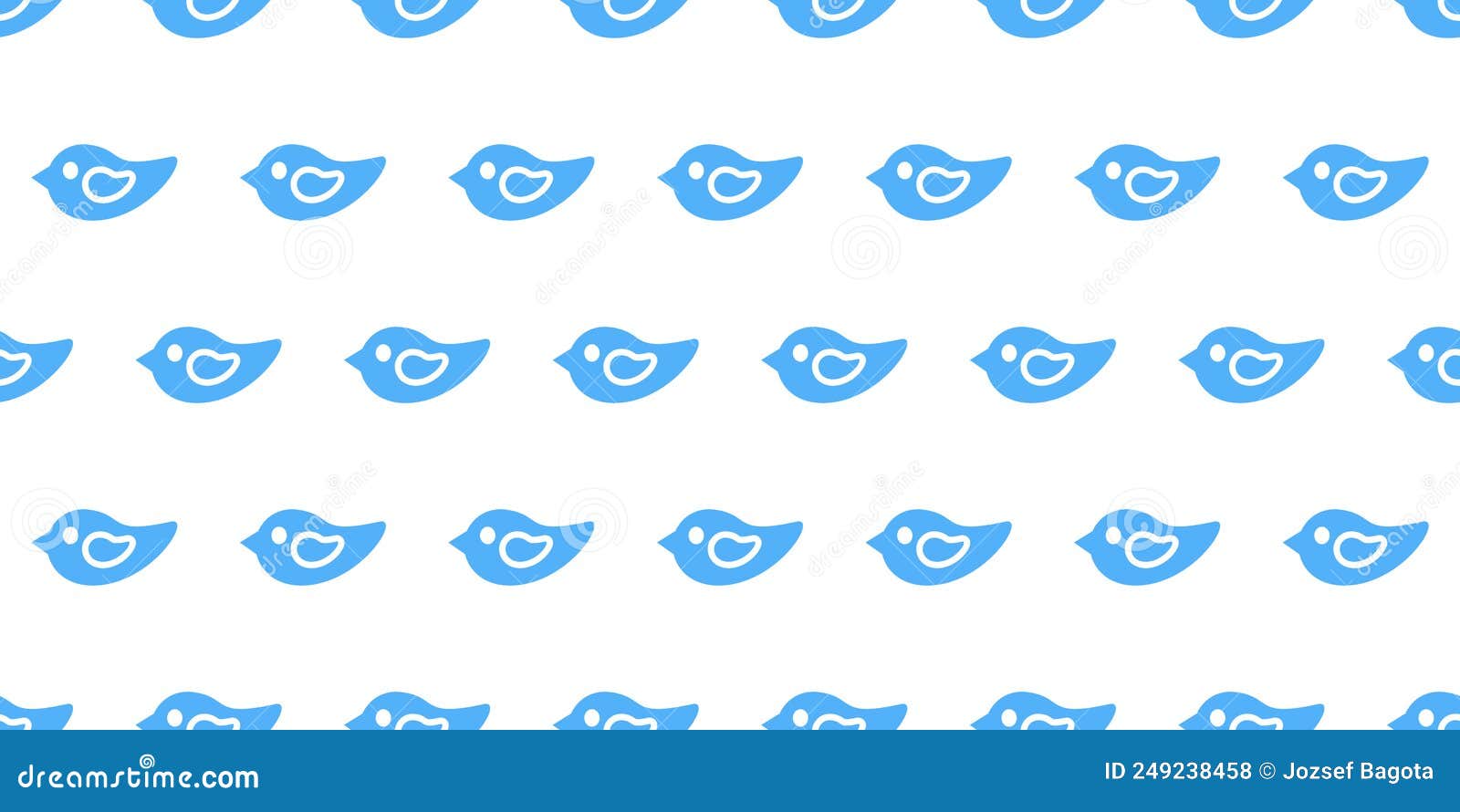 Lots of Simple Blue Flying Bird Shapes Pattern, Wide Scale Seamless ...