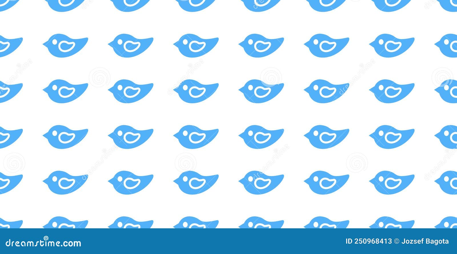 Lots of Simple Blue Flying Bird Shapes Pattern, Wide Scale Seamless ...