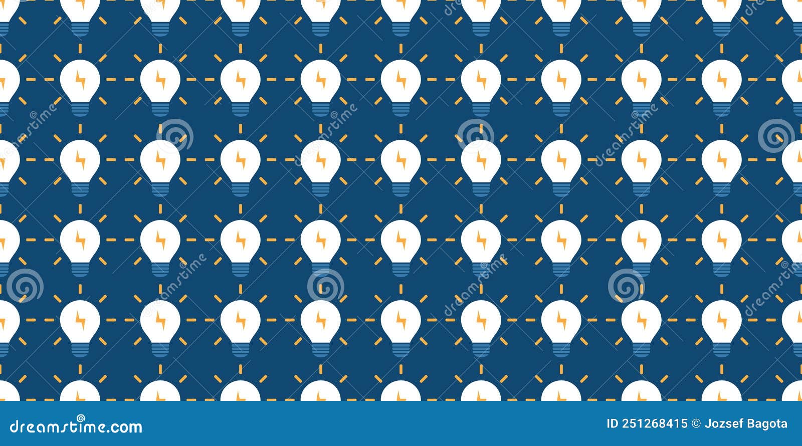 Lots of Simple Minimalist Glowing Light Bulbs - Pattern on Blue ...