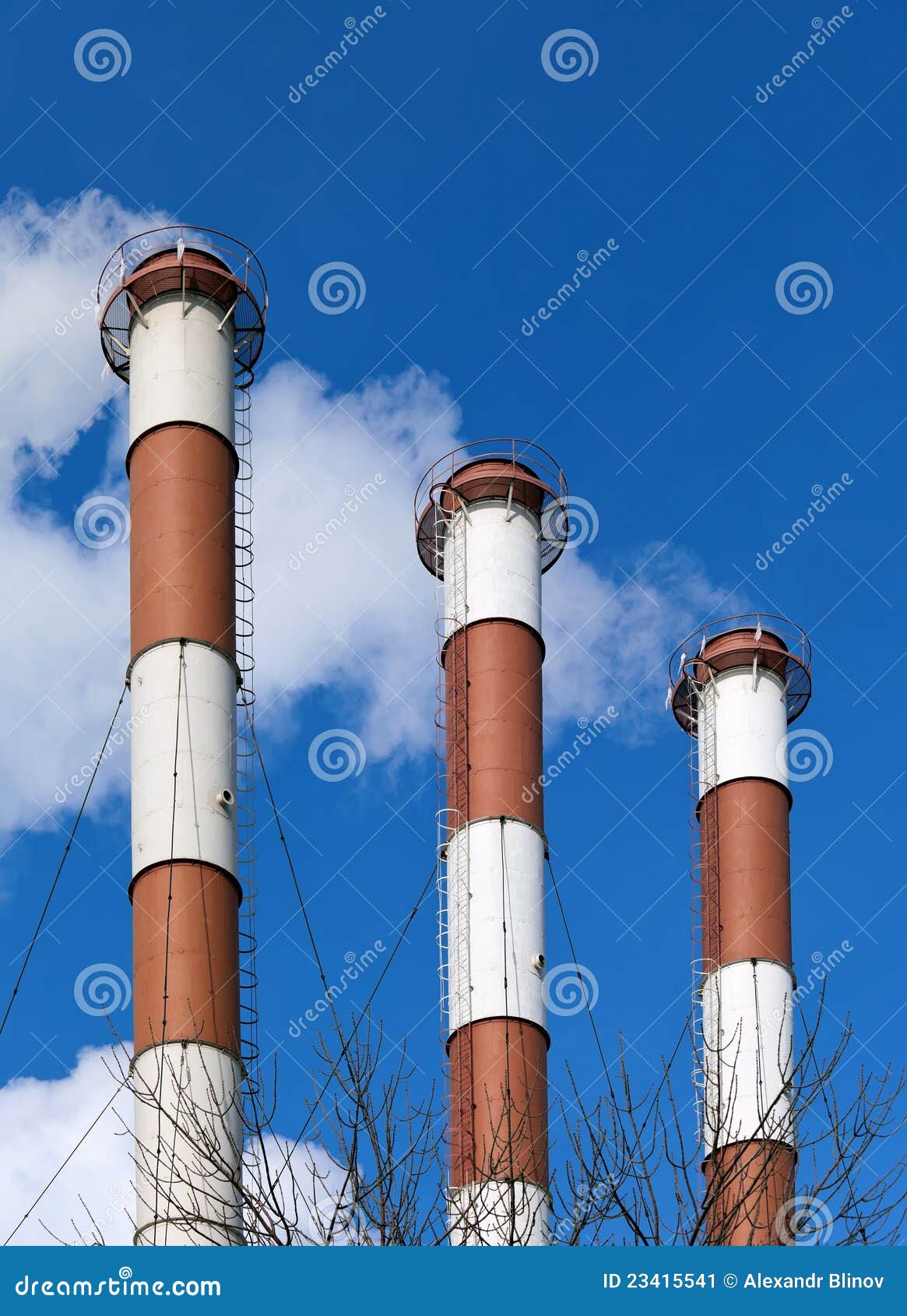 Lots of smoking chimneys stock image. Image of electricity - 23415541