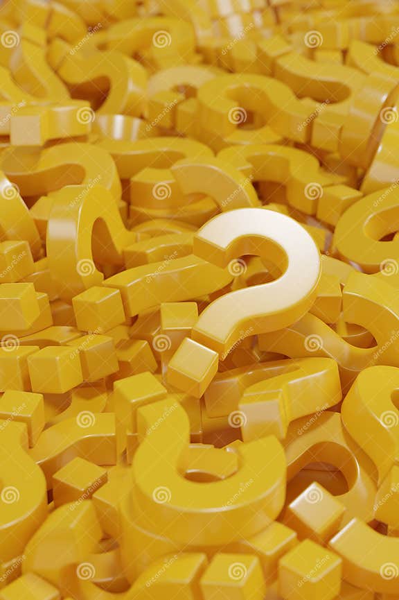 Lots of Solid Yellow Question Marks. 3d Illustration Stock Illustration ...