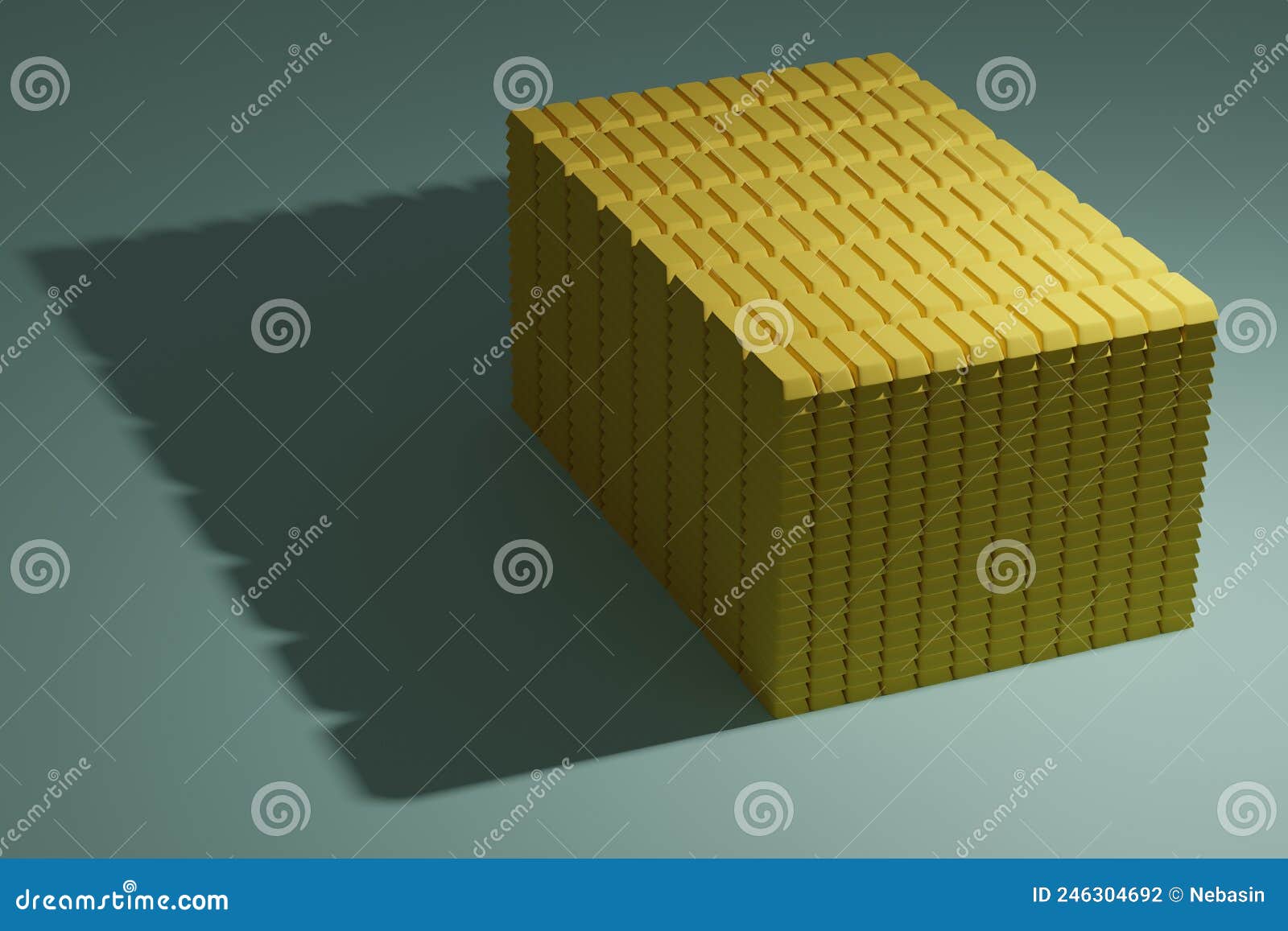 Lots of Stacked Gold Bars. 3D Render Stock Illustration - Illustration ...